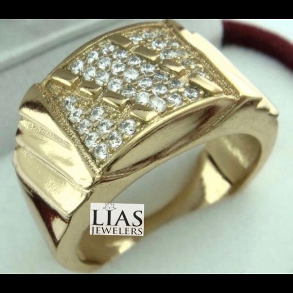 New 18k Yellow Gold Men Wedding Ring - Gem